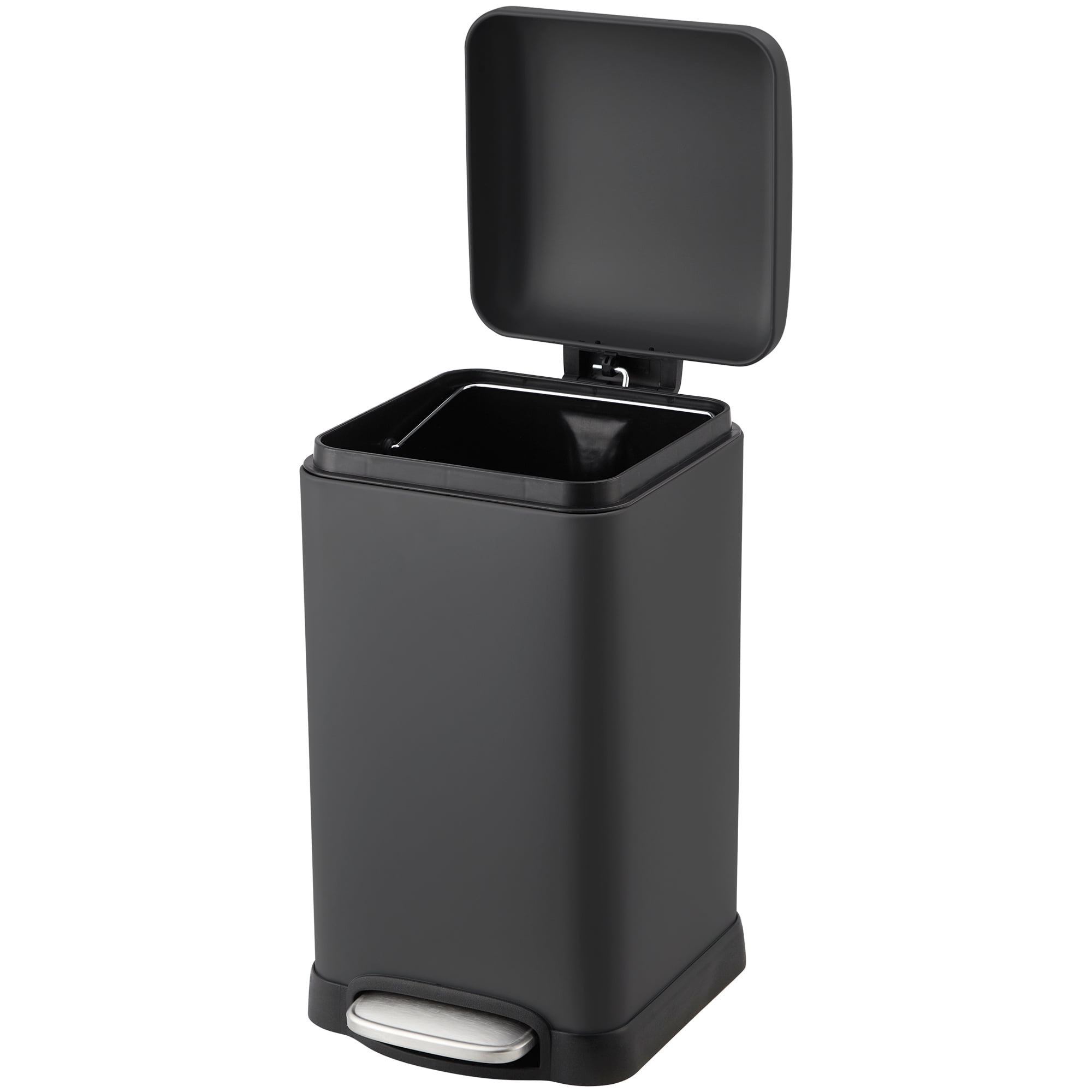 Bathroom Trash Can with Lid, Stainless Steel Kitchen Garbage Can with ...