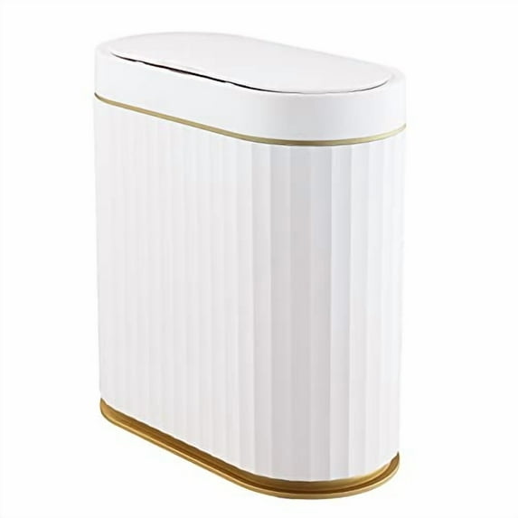 Bathroom Trash Can with lid 2.5 Gallon Waterproof Motion Sensor ...