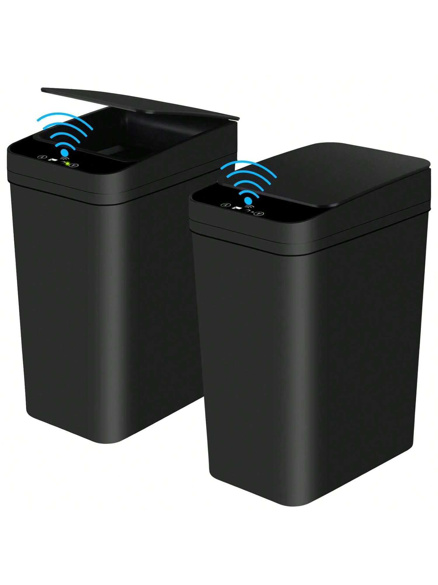 Bathroom Trash Cans With Lid 2 Packs 2.2 Gallon Touchless Automatic ...