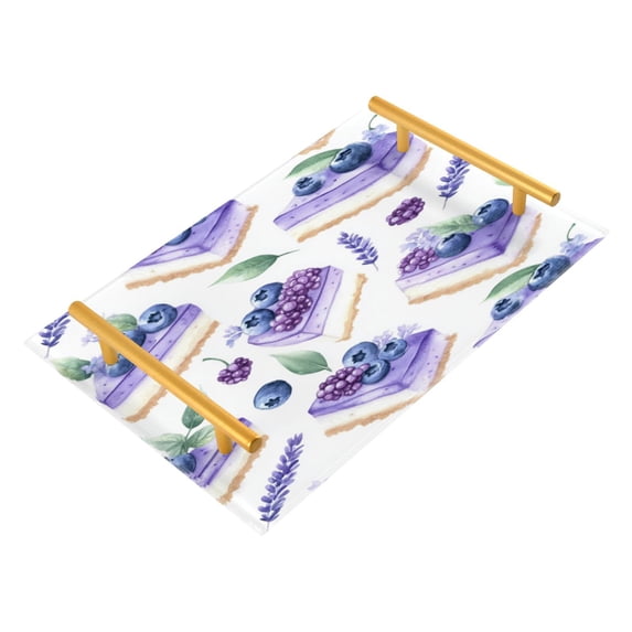 Bathroom Tray 7.87”x11.81” Acrylic Decorative Tray with Aluminum Alloy ...