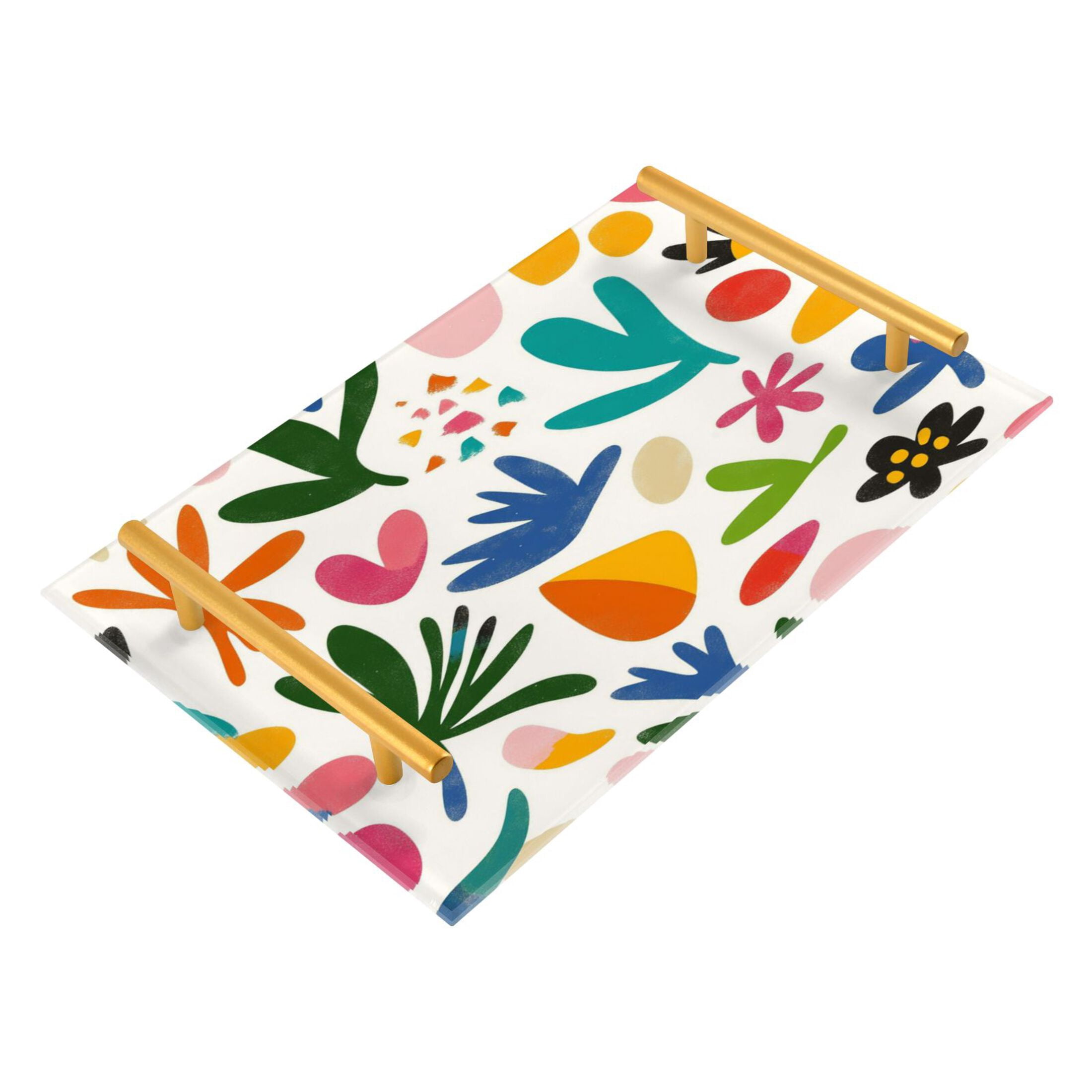 Bathroom Tray 7.87”x11.81” Acrylic Decorative Tray with Aluminum Alloy ...