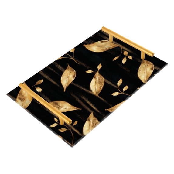 Bathroom Tray 7.87”x11.81” Acrylic Decorative Tray with Aluminum Alloy ...