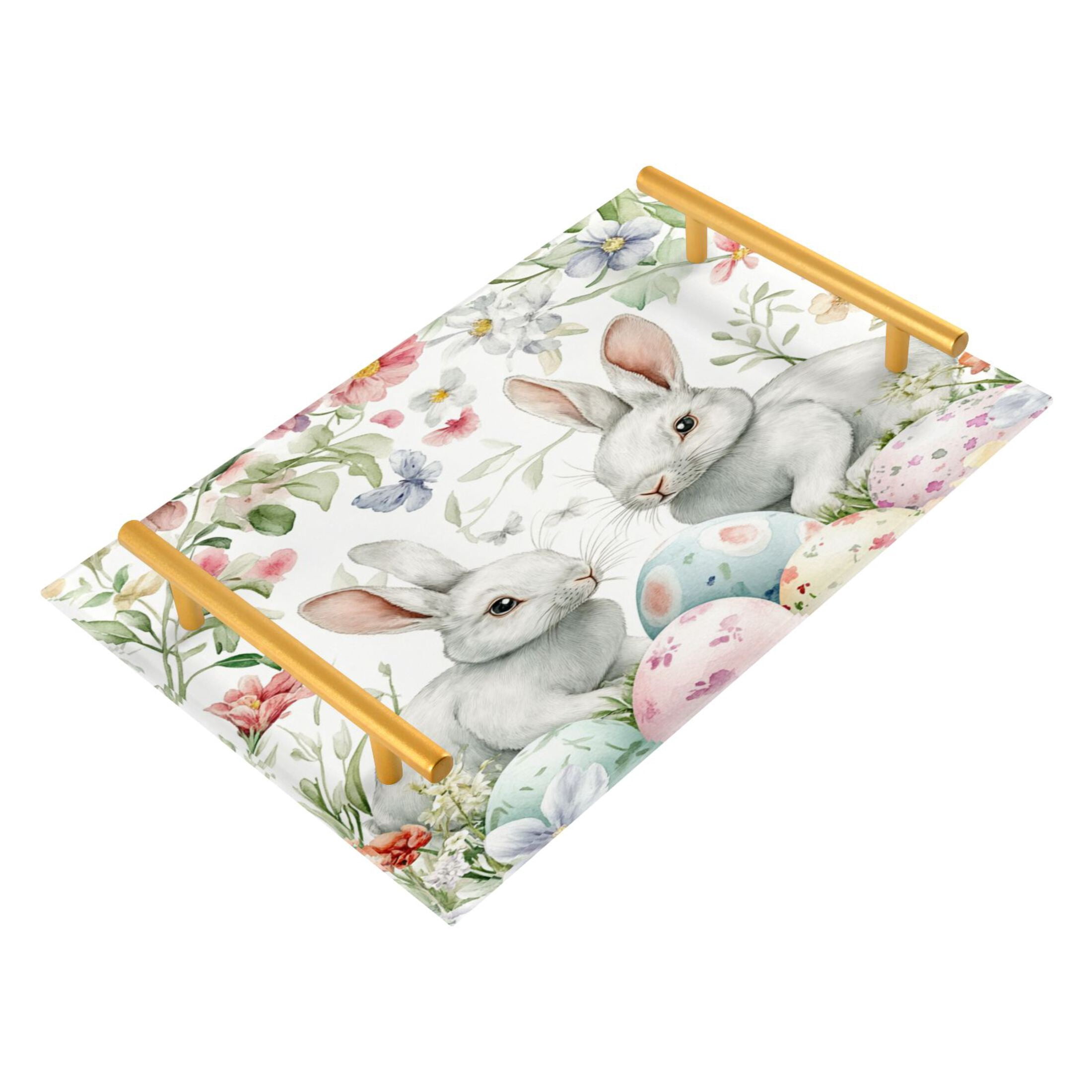 Bathroom Tray 7.87”x11.81” Acrylic Decorative Tray with Aluminum Alloy ...