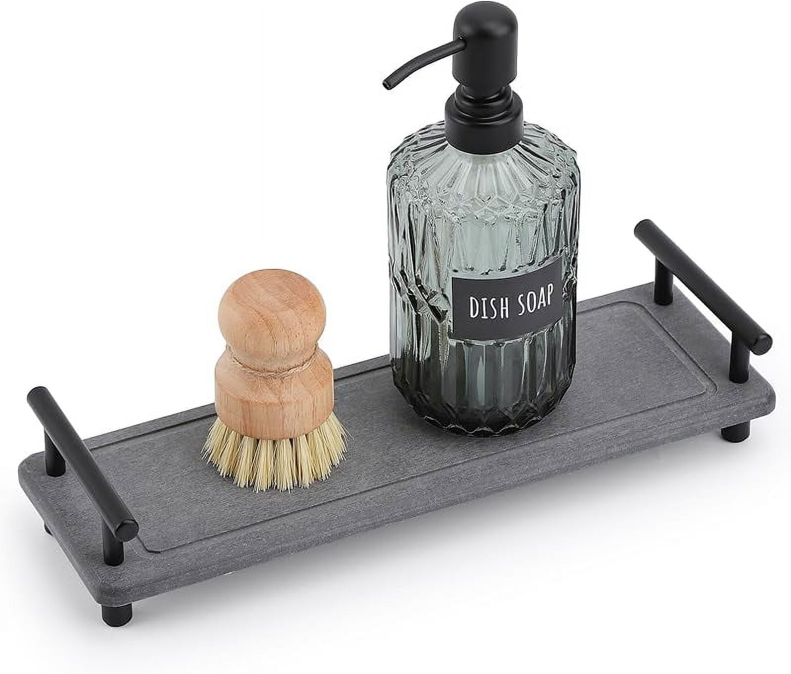 Bathroom Tray, Absorbing Quick Dry Stone Drying Tray with Handle ...