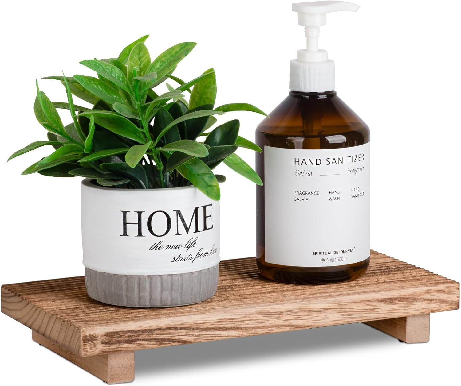Bathroom Tray Farmhouse Decor Pedestal Stand Wood Riser Display Kitchen ...
