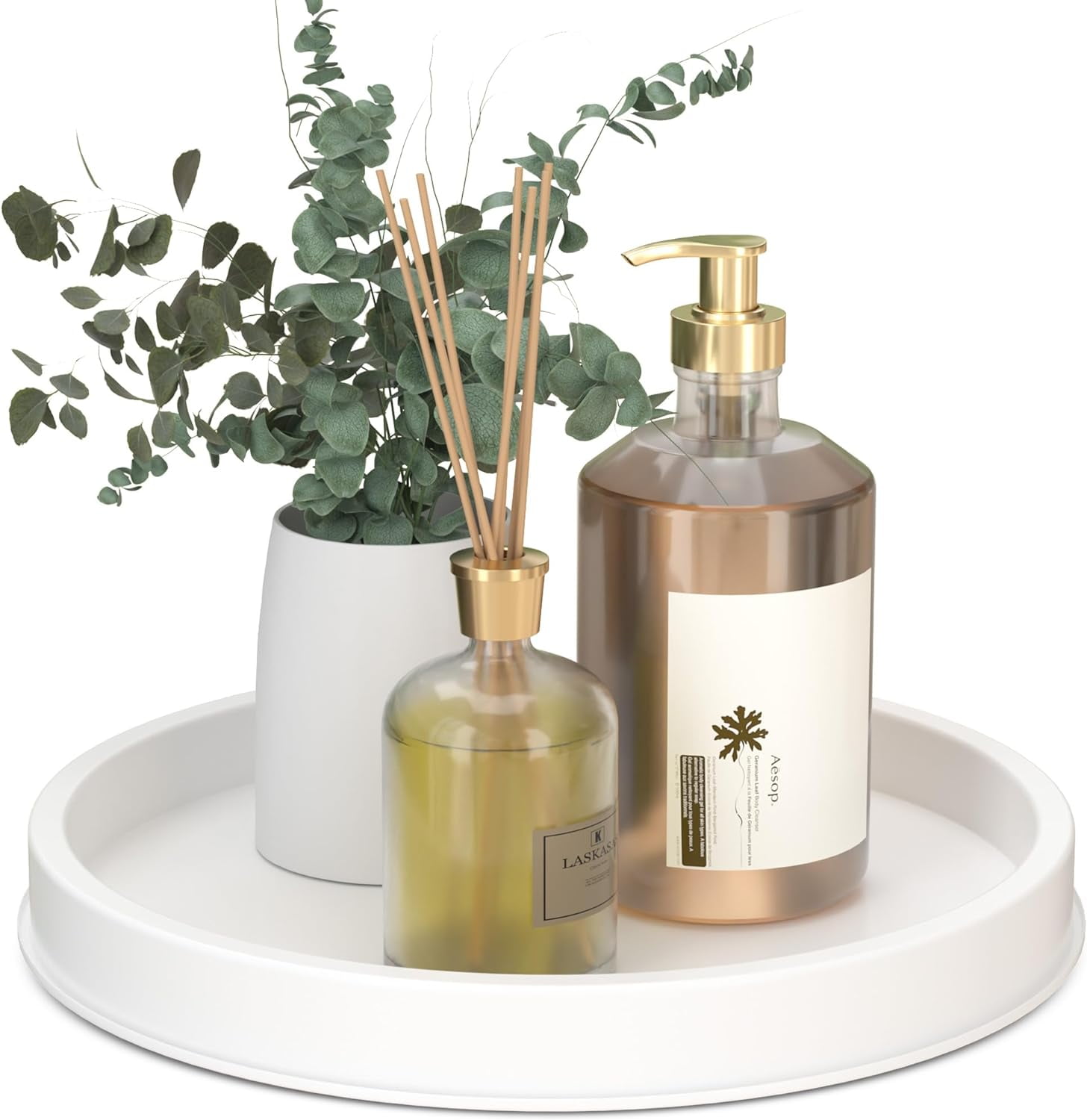 Bathroom Tray for Sponge Soap, 10 Inch Metal Iron Round Decorative Tray ...