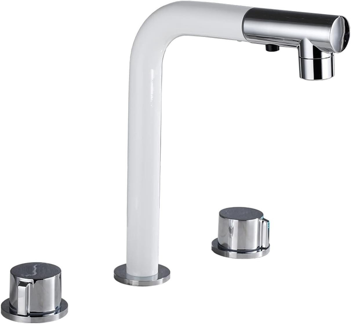 Bathroom Tub Faucet Double Handle Pull Out Spout Mixer Tap Bath Faucet ...