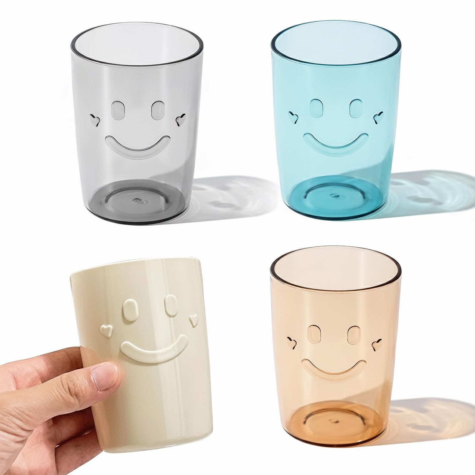 Bathroom Tumbler Toothbrush Cups, Smiley Unbreakable Toothbrush Holders ...