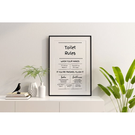 Bathroom Typography Poster, Minimalist Wall Decor, Unframed Paper ...