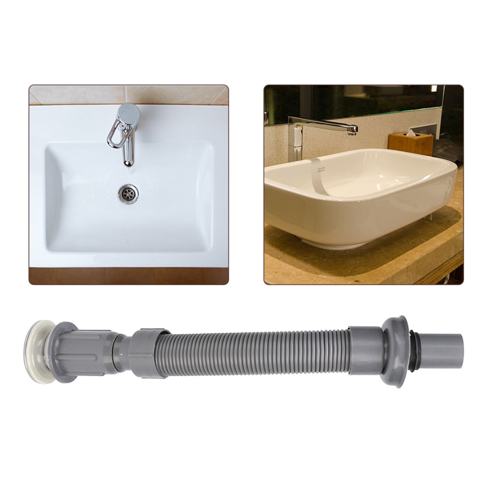 Bathroom Universal Wash Basin Sink Drain Pipe S‑Tube Down Waste Pipe ...
