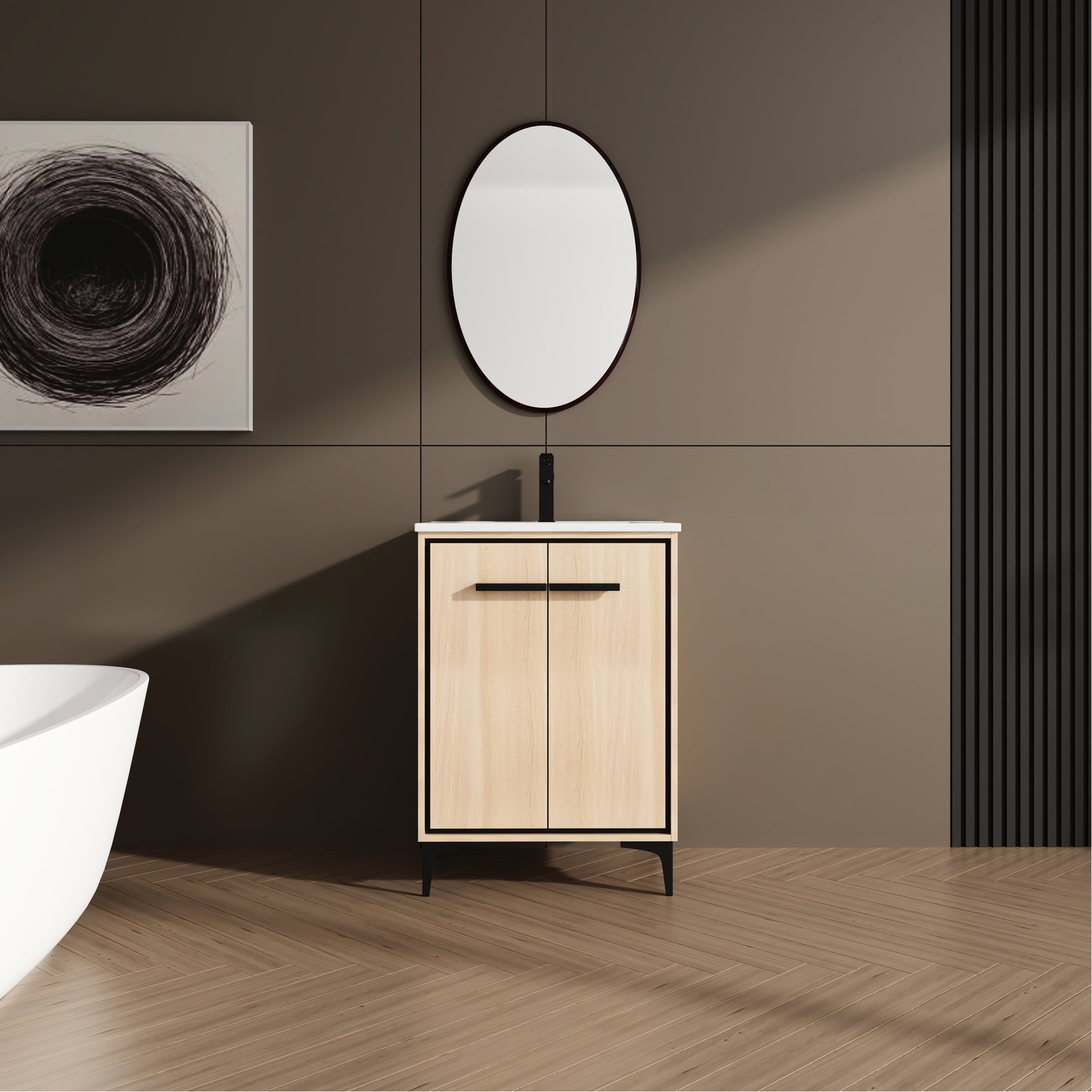 Bathroom Vanity 24 Inch with Basin and Cabinet | Protects Bathroom ...