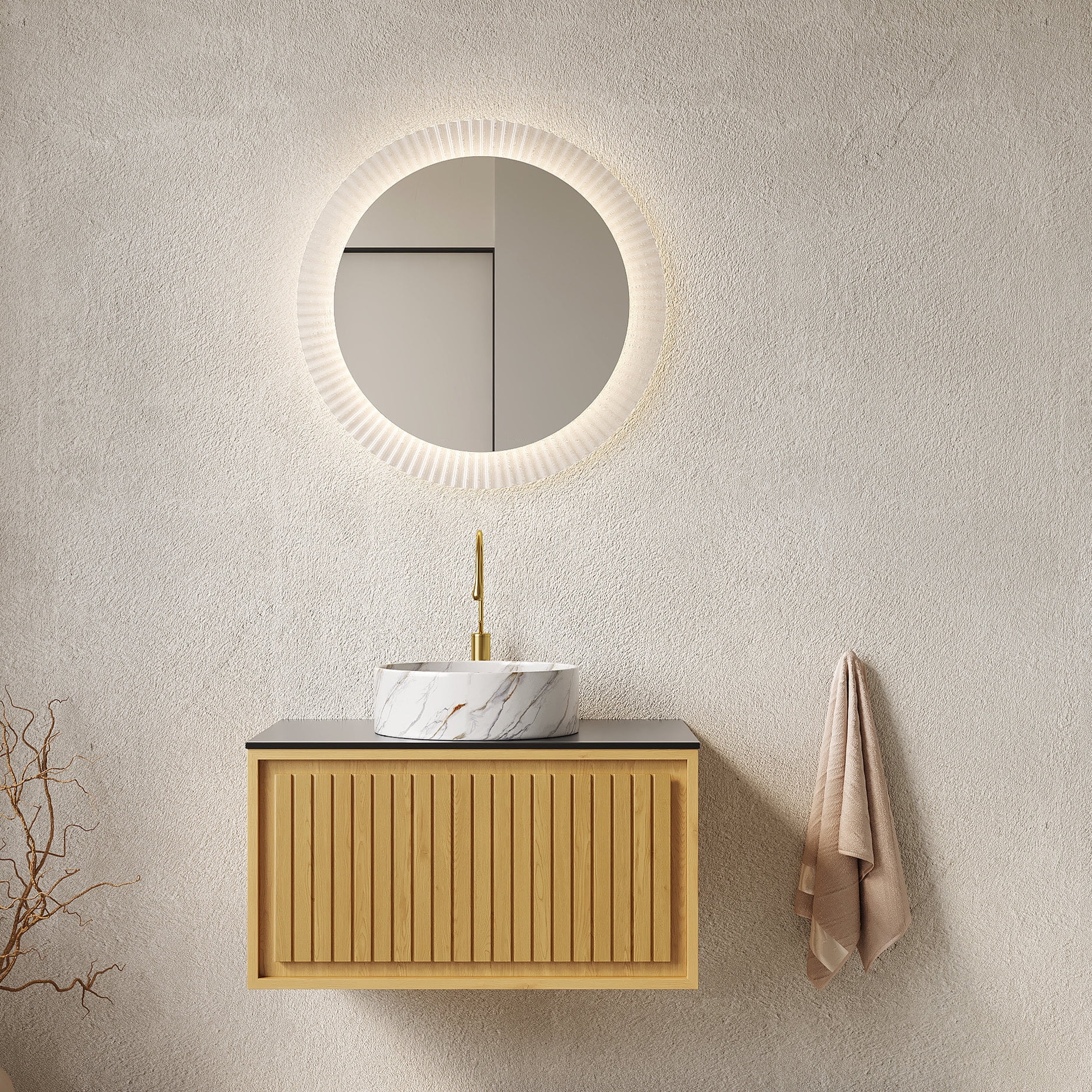 Bathroom Vanity, 30", Two Basin Options, Soft Close Drawer Slides ...