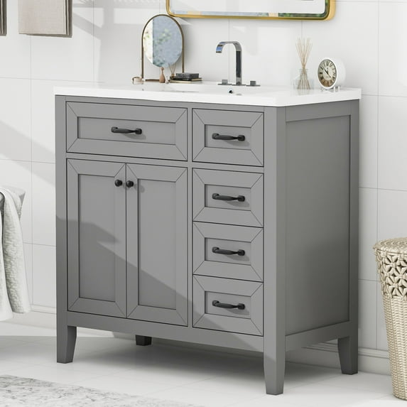 Bathroom Vanity 36" Bathroom Vanity with Sink Combo, Gray Bathroom ...