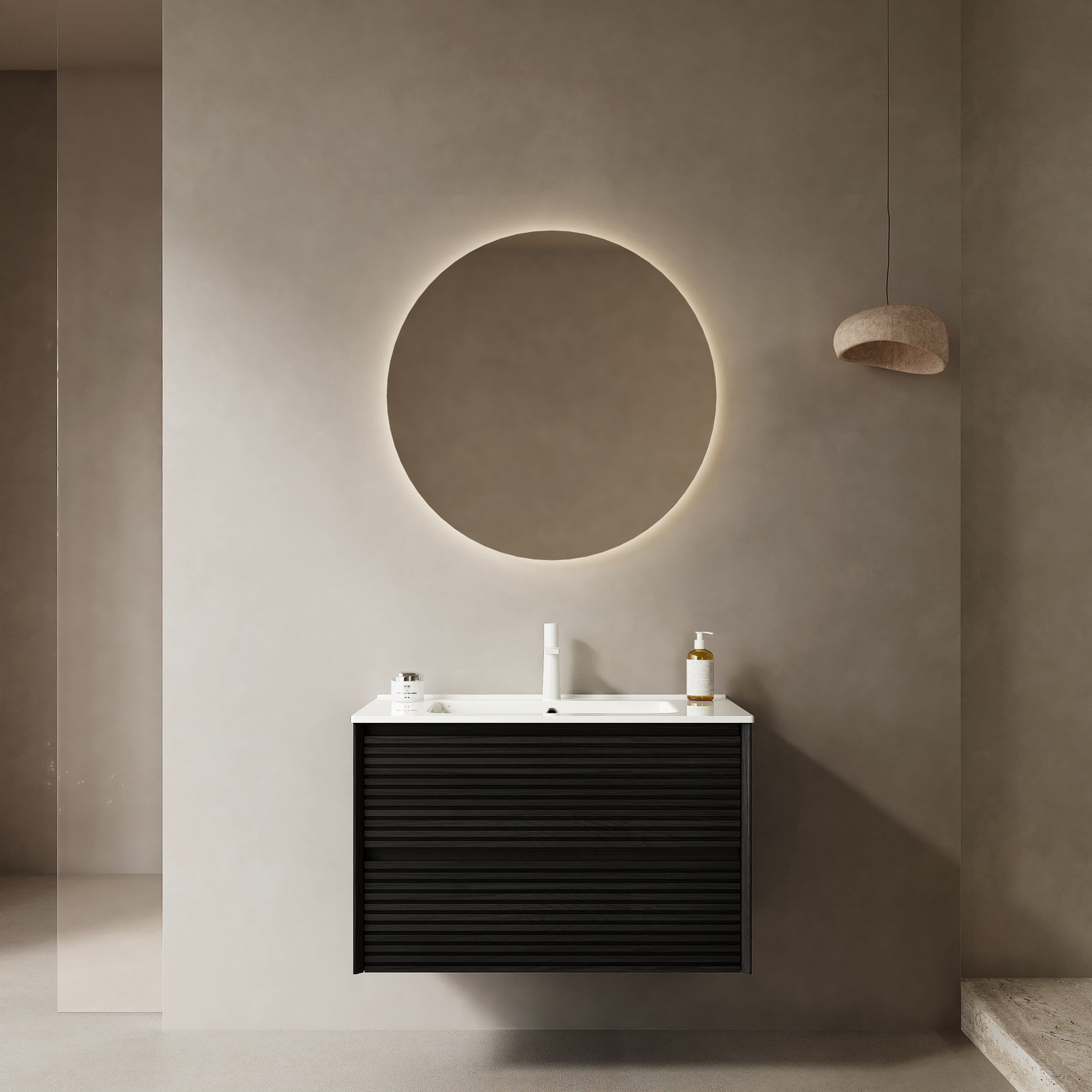 Bathroom Vanity Cabinet / 30" Width, Dark Oak Finish, Stain - Free ...