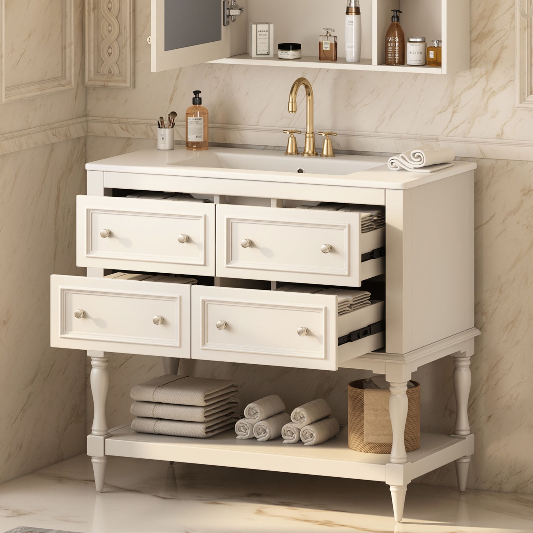 Bathroom Vanity Cabinet Combo | Eco - Friendly MDF | Waterproof Design ...