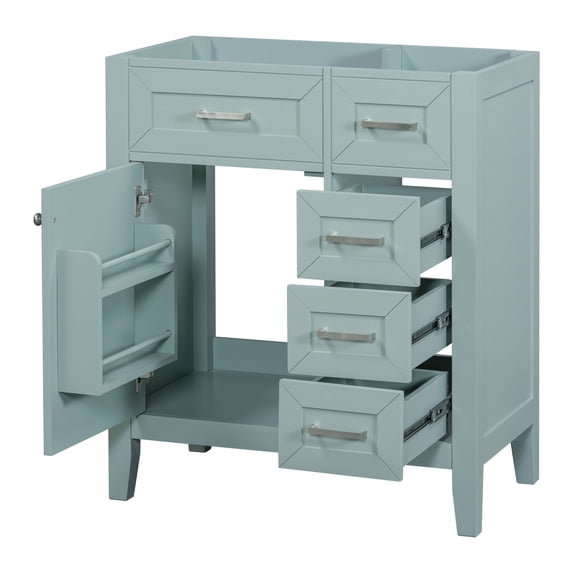Bathroom Vanity Element / 30" Rectangular, Green, Slide Rail Drawers ...