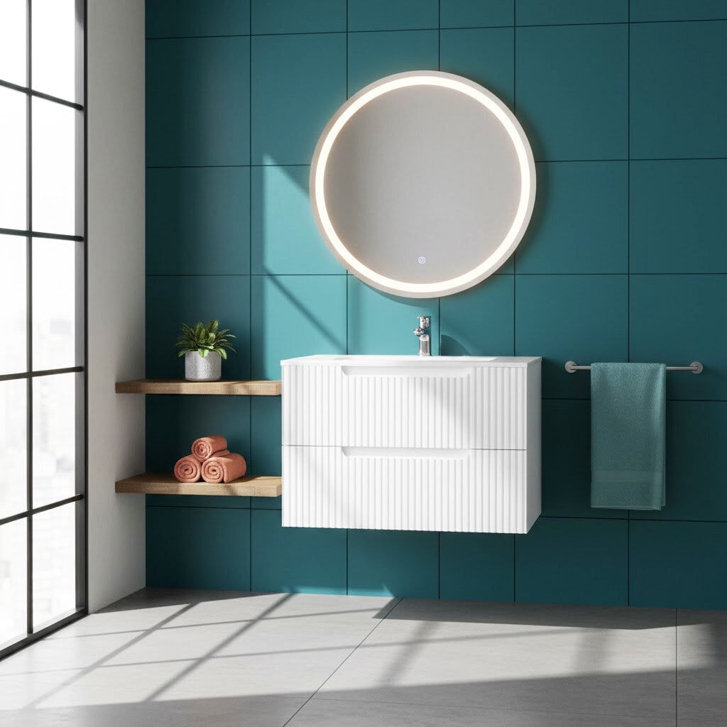 Bathroom Vanity Goodyo 30 inch Wall Mounted Bathroom Vanity with Sink ...