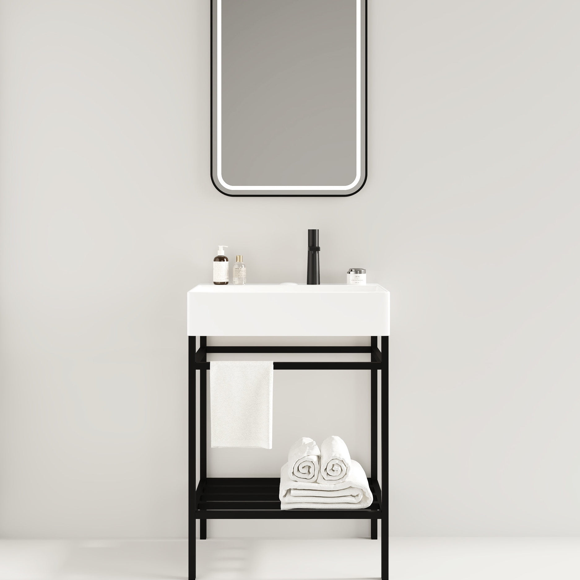 Bathroom Vanity with Integrated Basin | Smooth Basin for Easy Cleaning ...