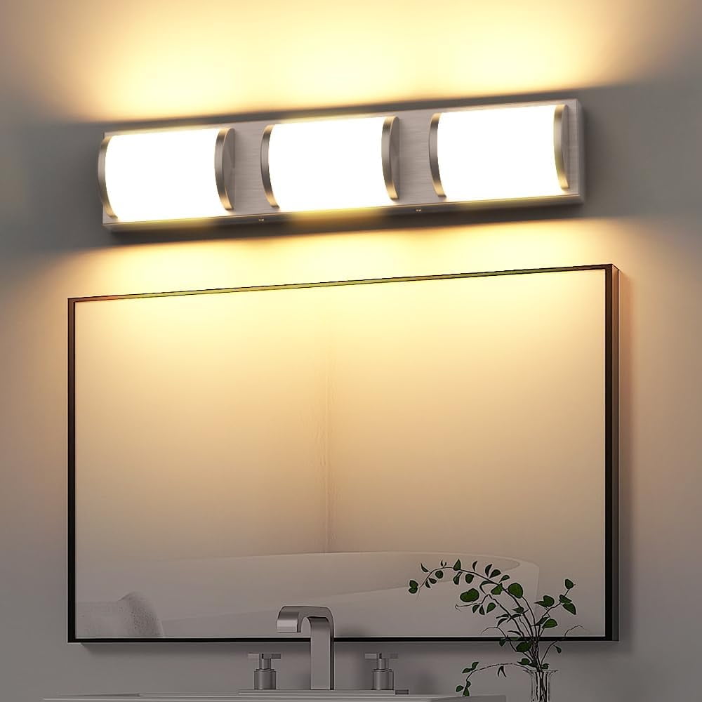 Bathroom Vanity Light Brushed Nickel,Modern 24 inch LED Vantity Light Fixtures for Mirror,24W ...
