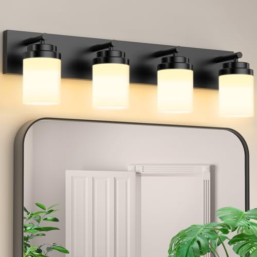 Bathroom Vanity Light Fixture, 3-Light 22 Inch Matte Black Bathroom ...