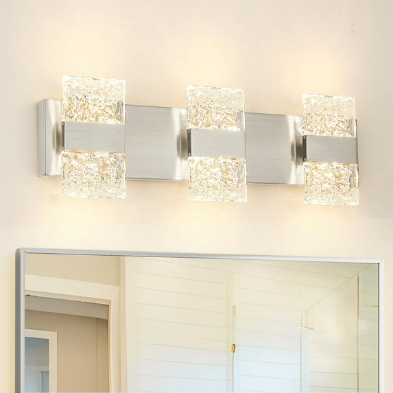 Bathroom Vanity Light Fixture, Modern Brushed Nickel Vanity Light ...