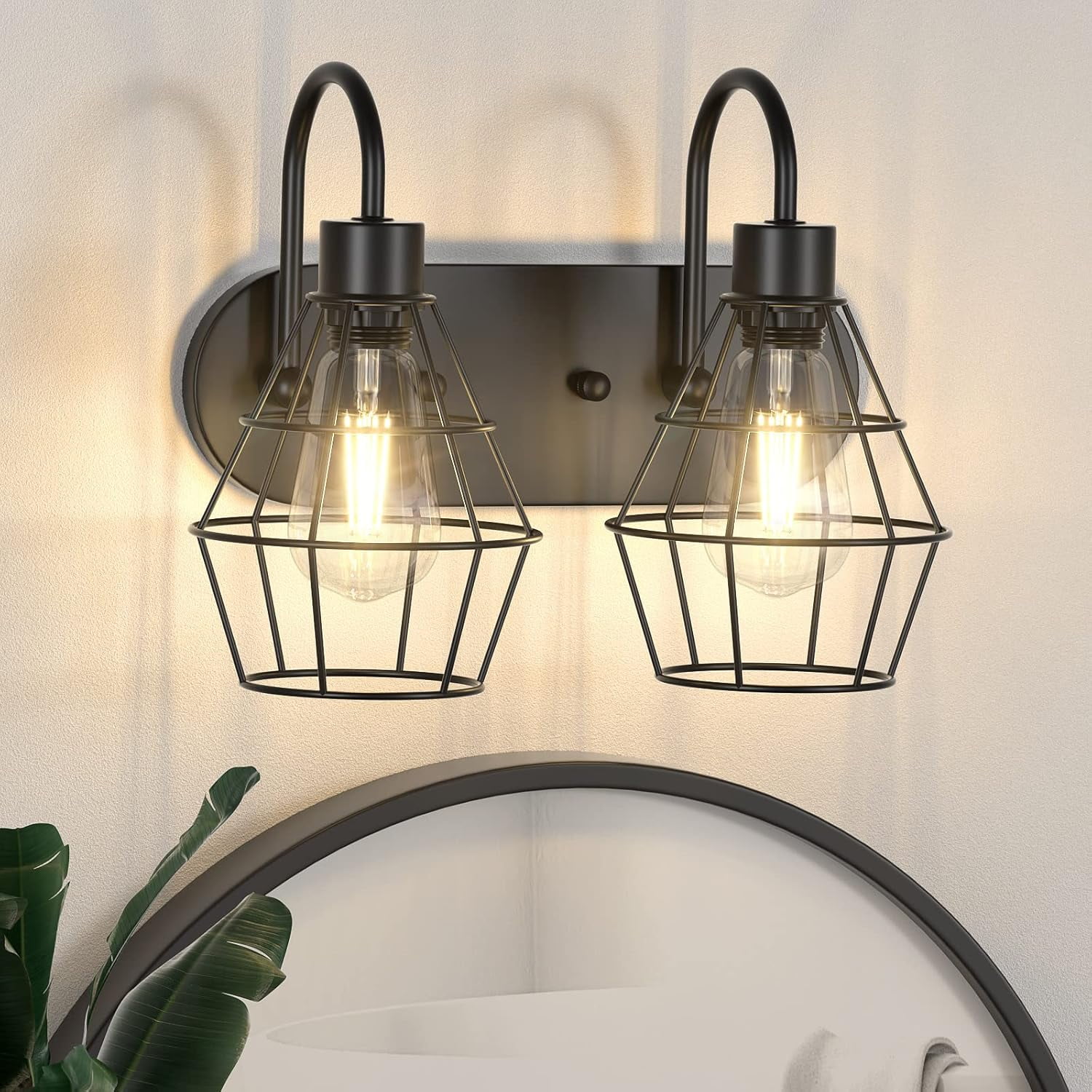 Bathroom Vanity Light Fixtures, 2-Light Bathroom Lighting Fixtures Over ...