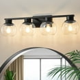 Bathroom Vanity Light Fixtures 4-Lights Black Bathroom Light Over ...