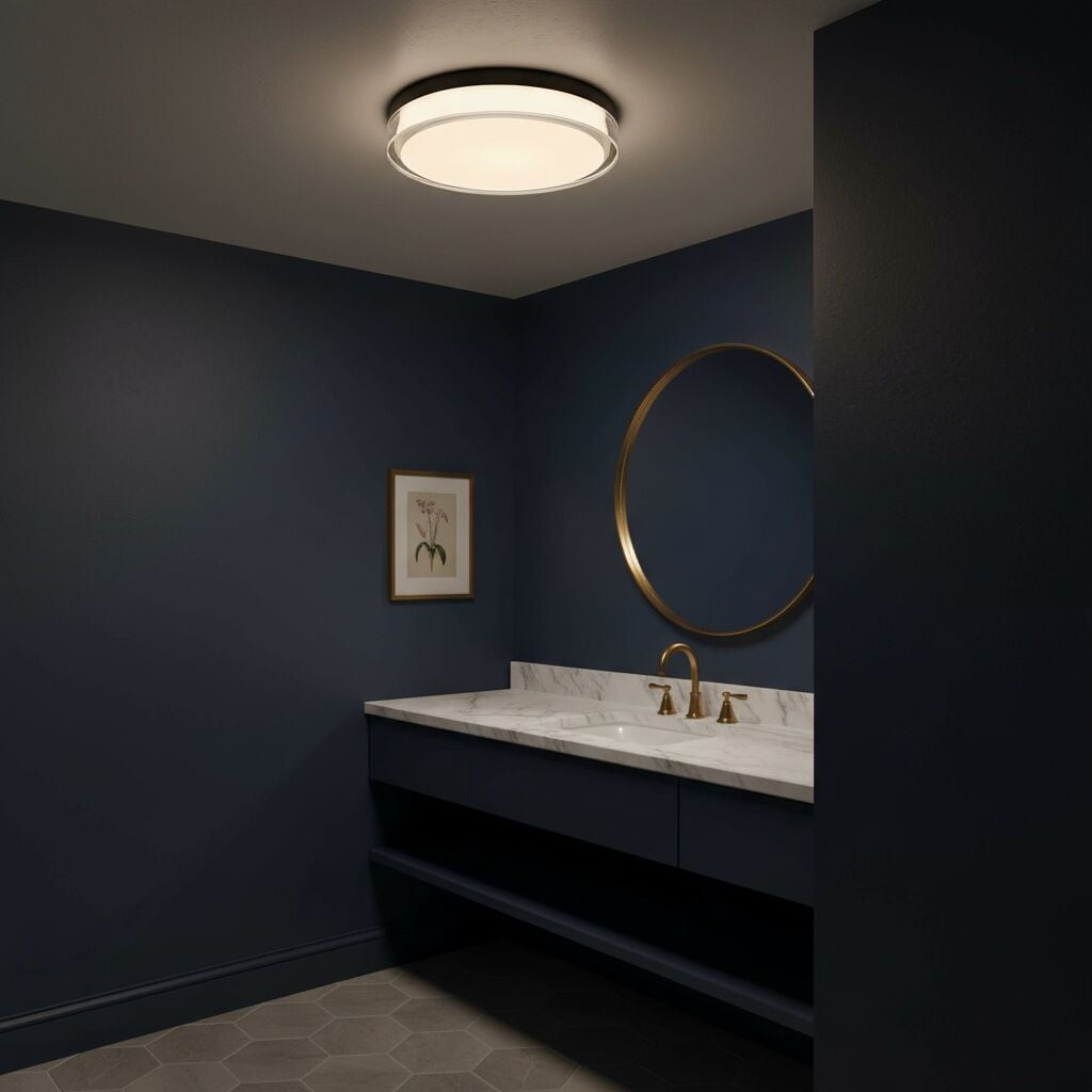 Bathroom Vanity Lighting, 12-inch Black Inegrated LED Flush Mount ...