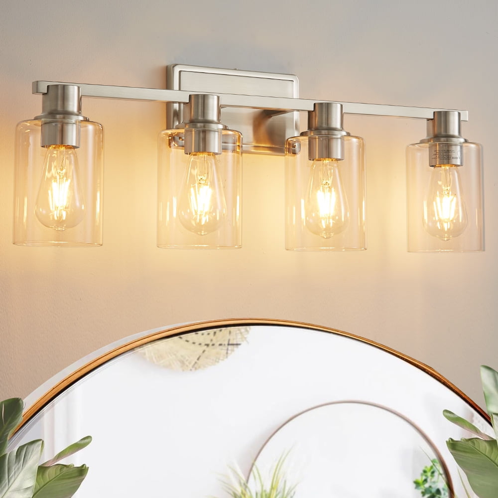 Bathroom Vanity Lights 4 Lights Wall Mounted Mirror Wall Lights with ...