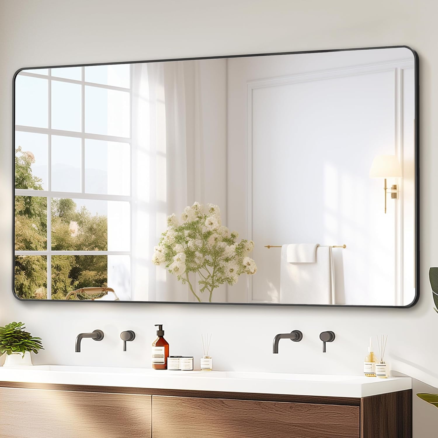 Bathroom Vanity Mirror, Black Framed Bathroom Mirror for Over Sink ...