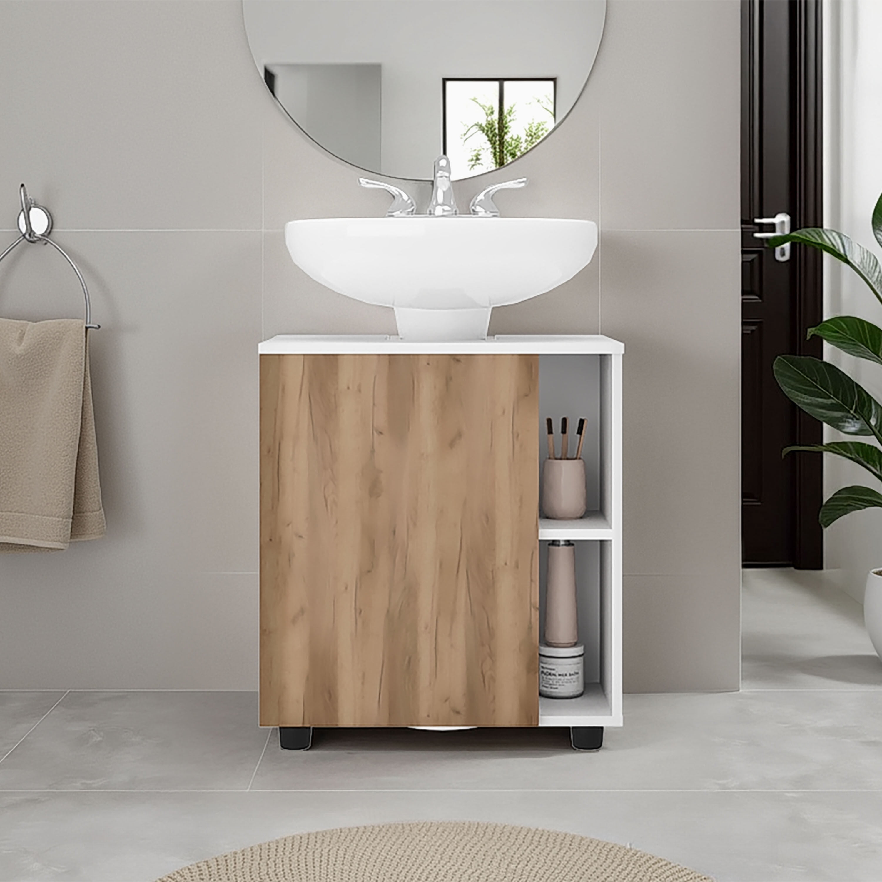 Bathroom Vanity Parade Under Pedestal Sink Cabinet, 1 Door, 5 Open ...