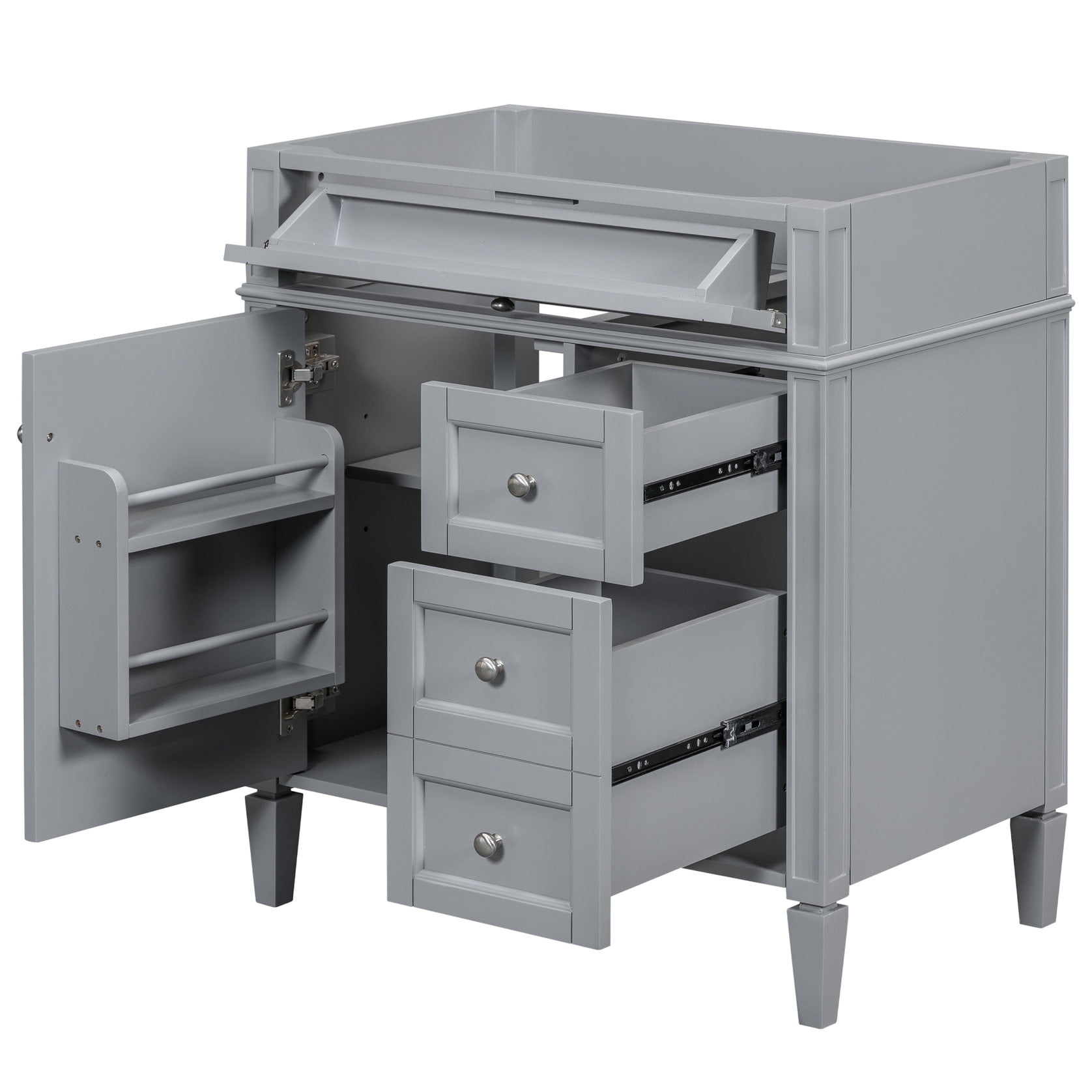 Bathroom Vanity with Smooth Metal Drawer Slides | Keep Bathroom ...
