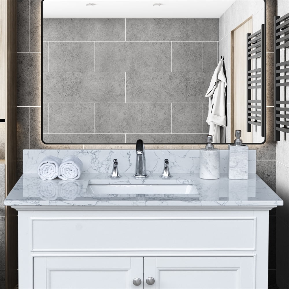 Bathroom Vanity Top with Ceramic Sink and Three Faucet Hole with ...