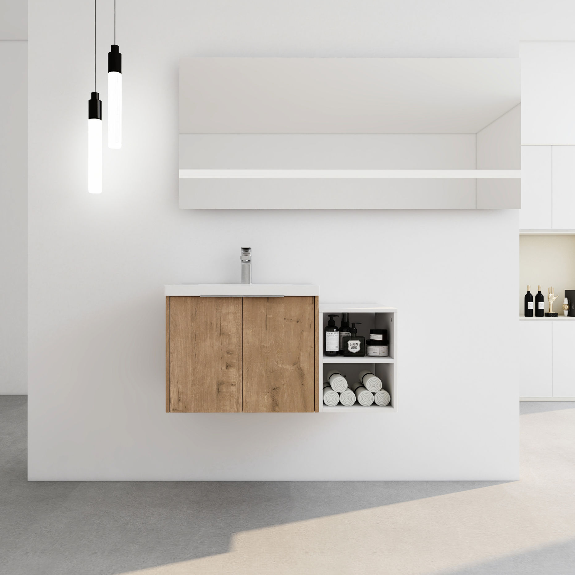 Bathroom Vanity with 36 Inch Soft Closing Doors | Wall Mounted for ...