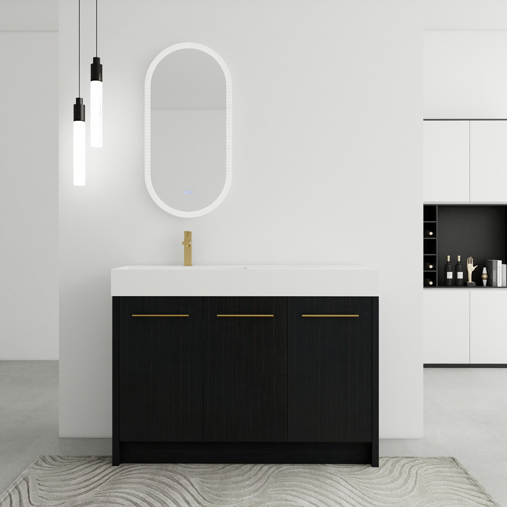 Bathroom Vanity with Resin Sink / KD - Package, Fully Assembly Required ...