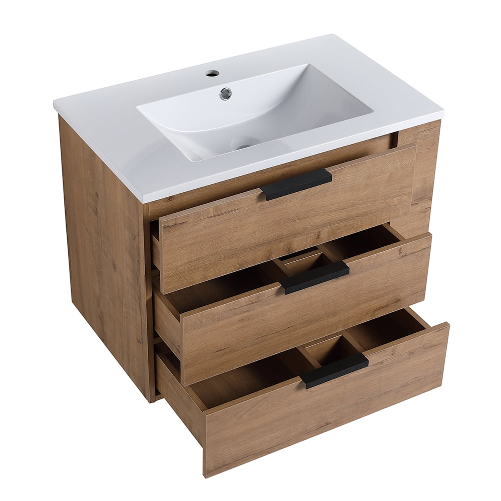Bathroom Vanity with Sink, 30" Bathroom Washstand with Single Sink ...