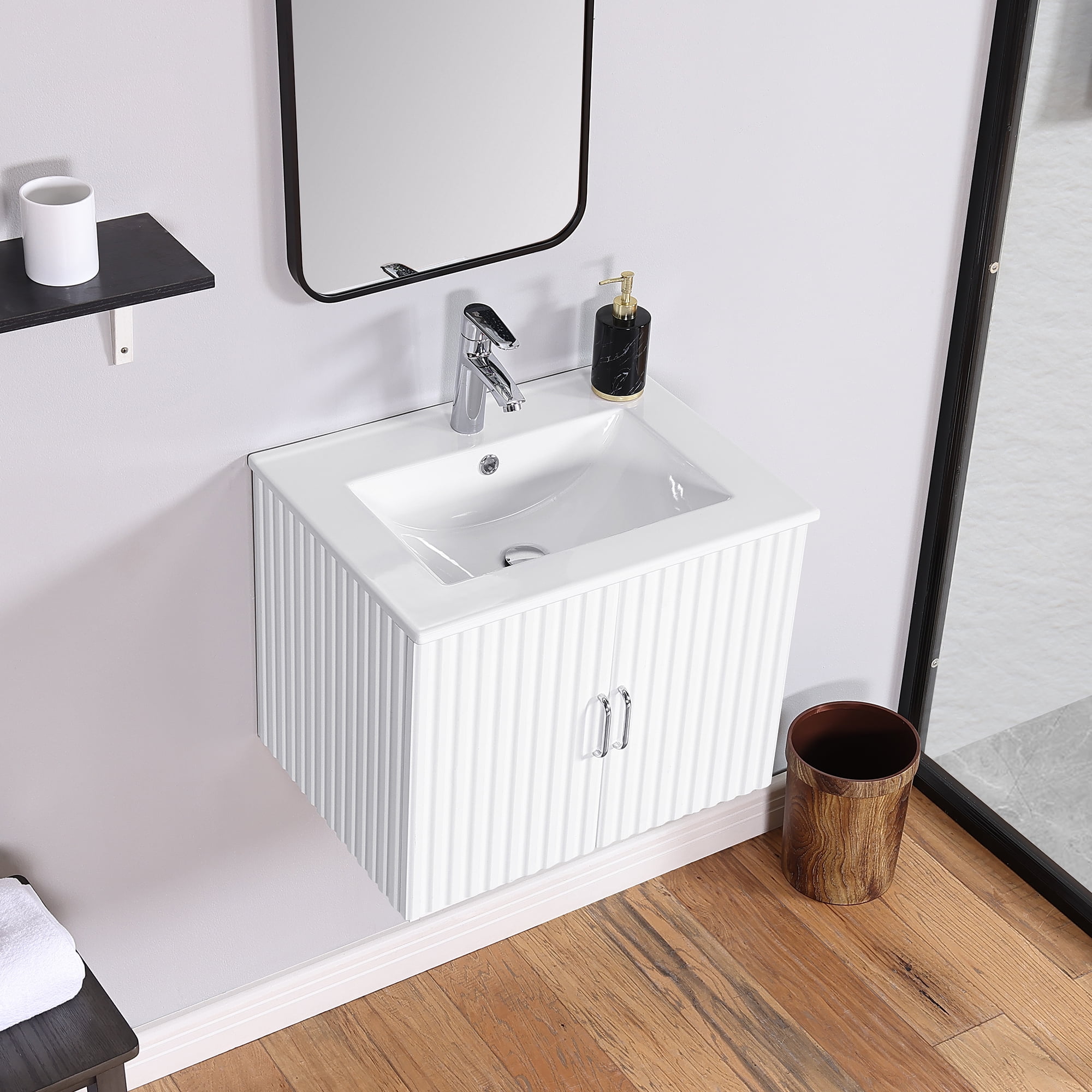 Bathroom Vanity with Sinkfor Bathroom, 24 inch Wall Mounted Washstand ...