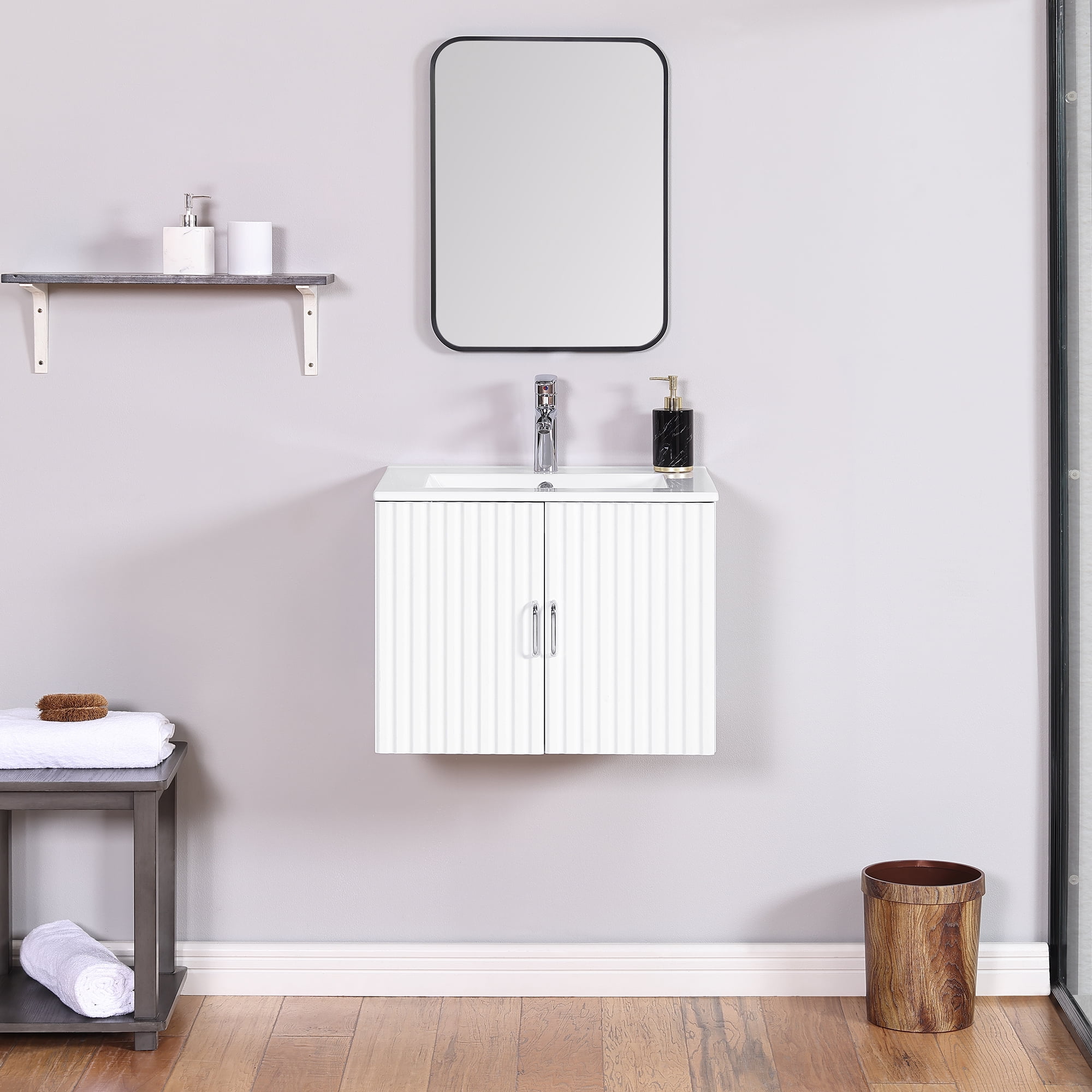 Bathroom Vanity with Sinkfor Bathroom, 24 inch Wall Mounted Washstand ...