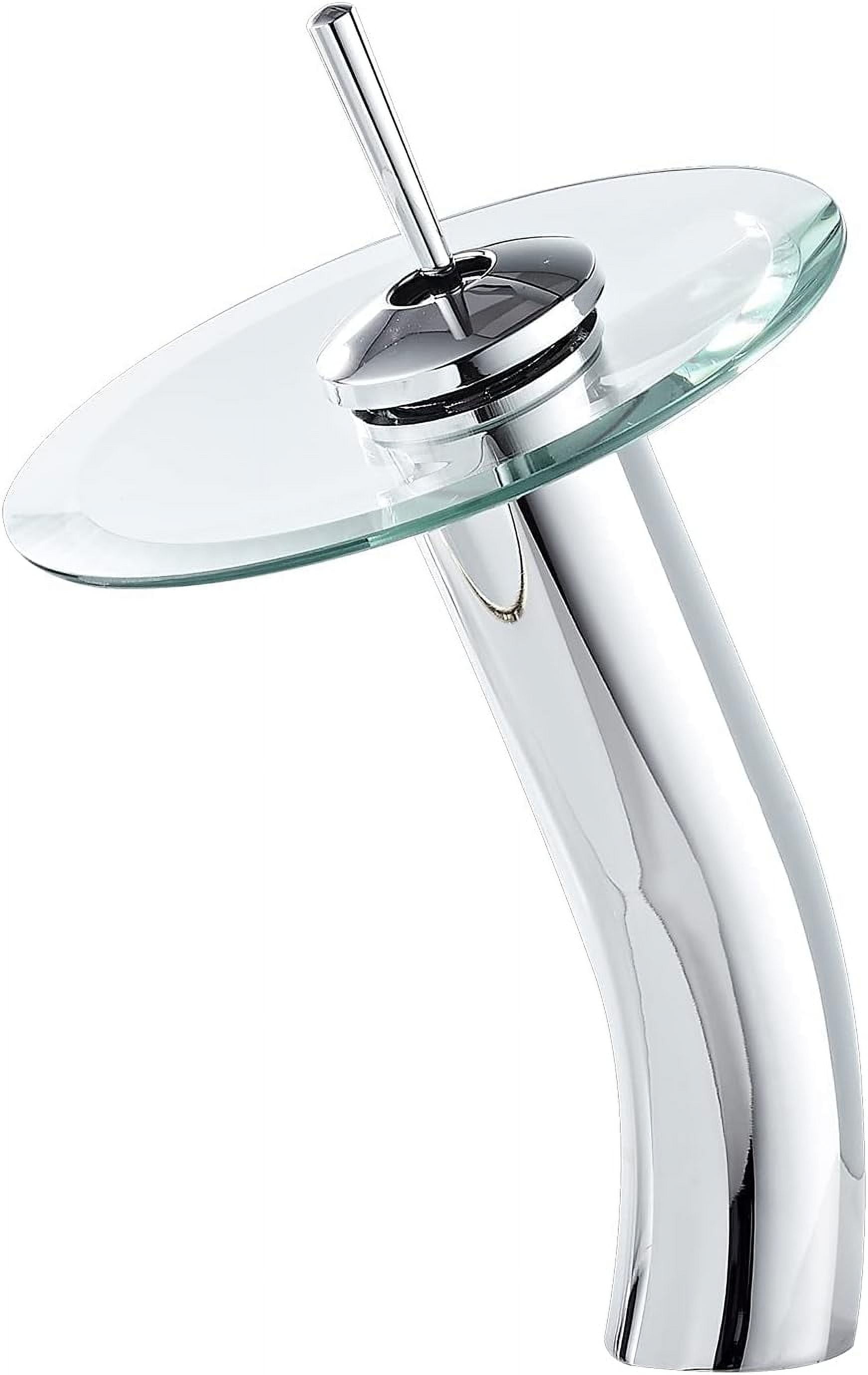 Bathroom Vessel Faucet Waterfall Glass Spout Single Handle One Hole ...