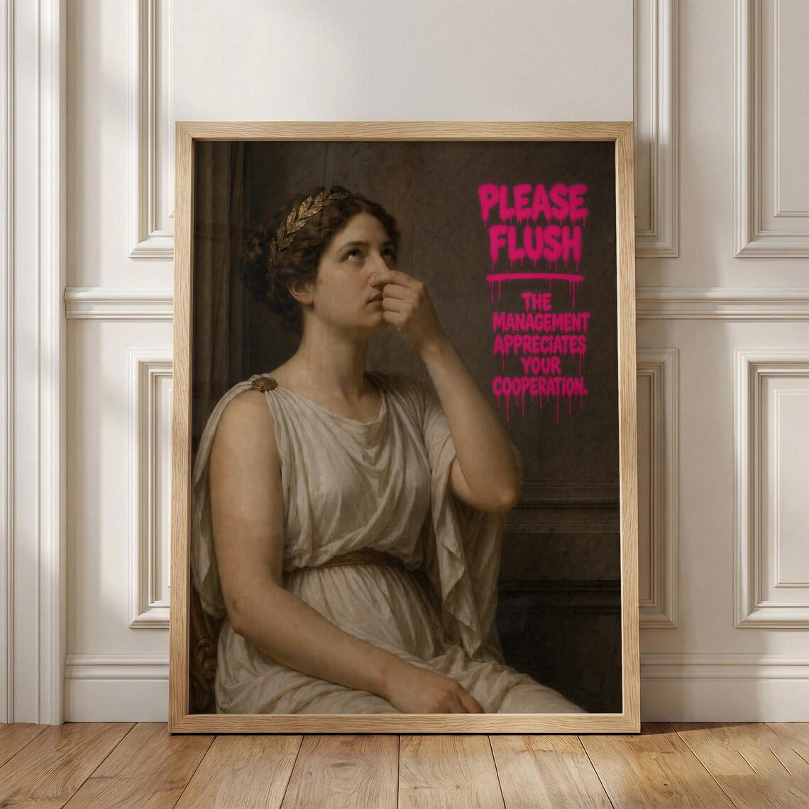 Bathroom Vintage Classical Please Flush Bathroom Poster Unframed Paper ...