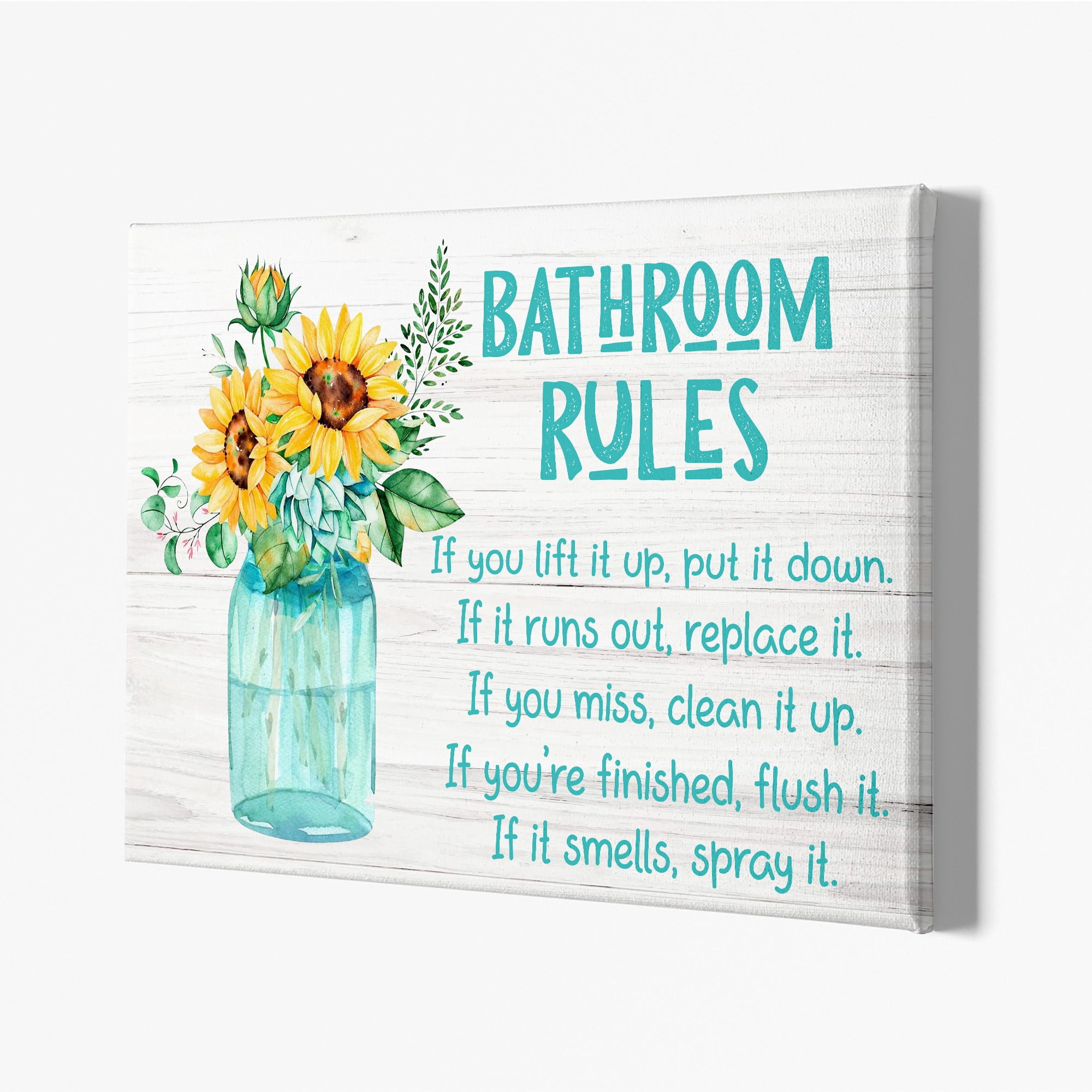 Bathroom Wall Art, Bathroom Prints, Bathroom Rules Poster Vintage Style ...