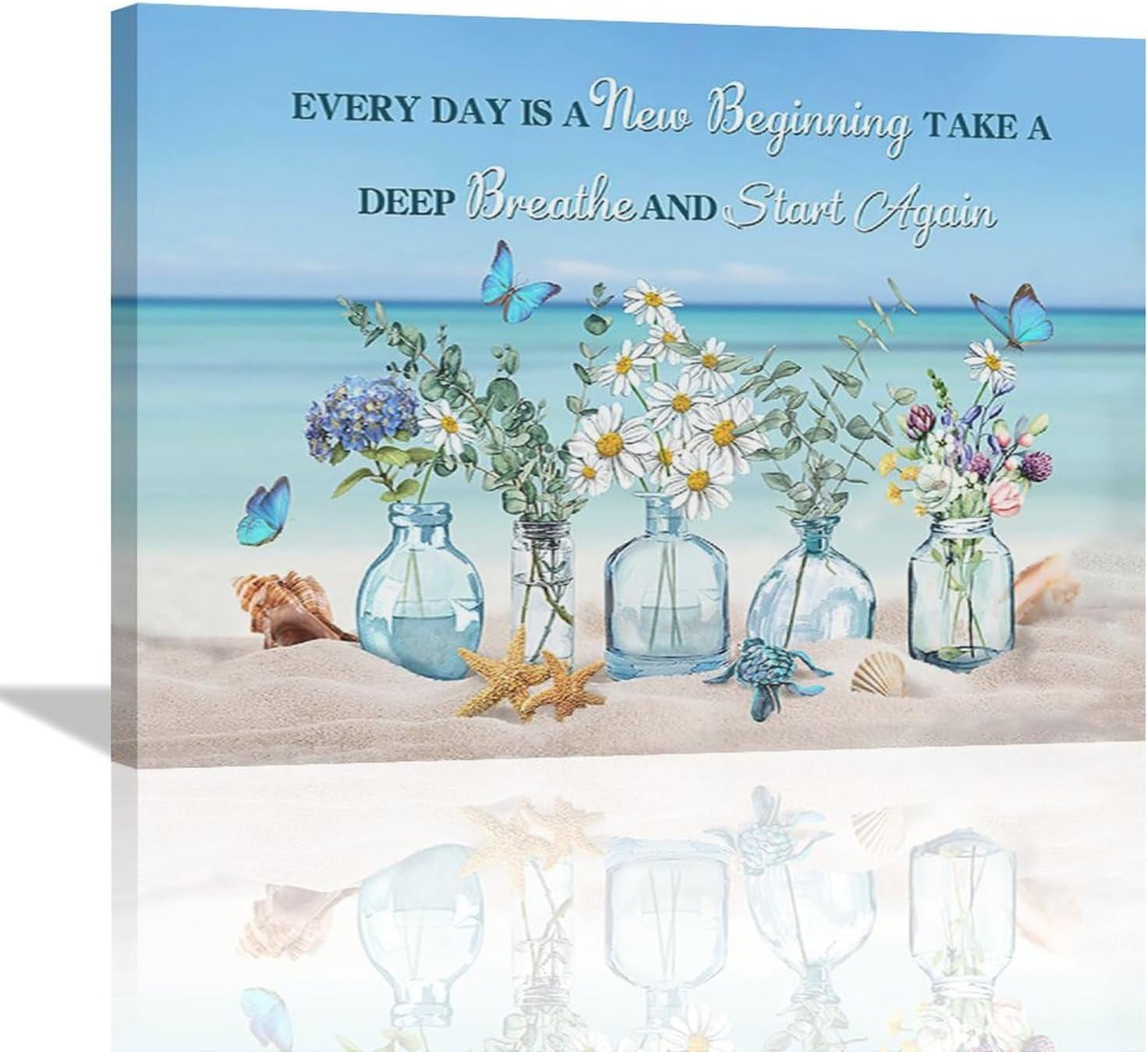 Bathroom Wall Art Beach Flower Floral Butterfly Daisy Bathroom Bathroom ...