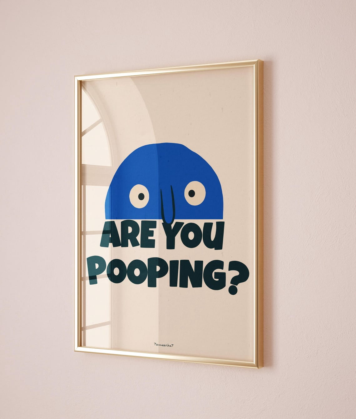 Bathroom Wall Art Funky Quote Tet Trendy Blue Poster Retro Dopamine ...