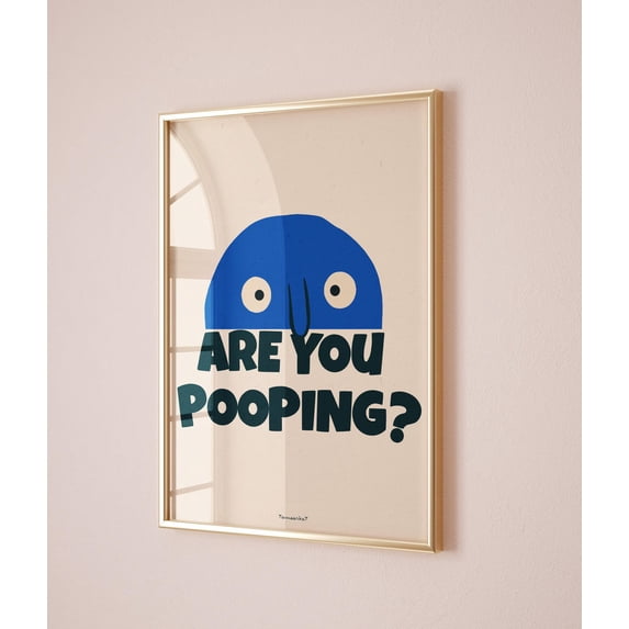 Bathroom Wall Art Funky Quote Tet Trendy Blue Poster Retro Dopamine ...