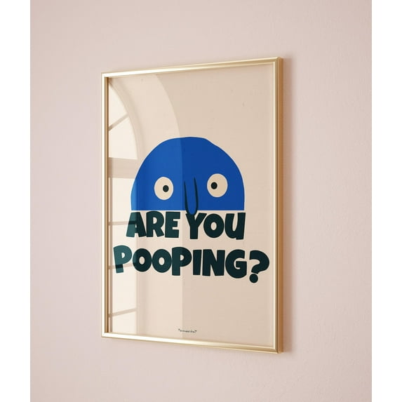 Bathroom Wall Art Funky Quote Tet Trendy Blue Poster Retro Dopamine ...