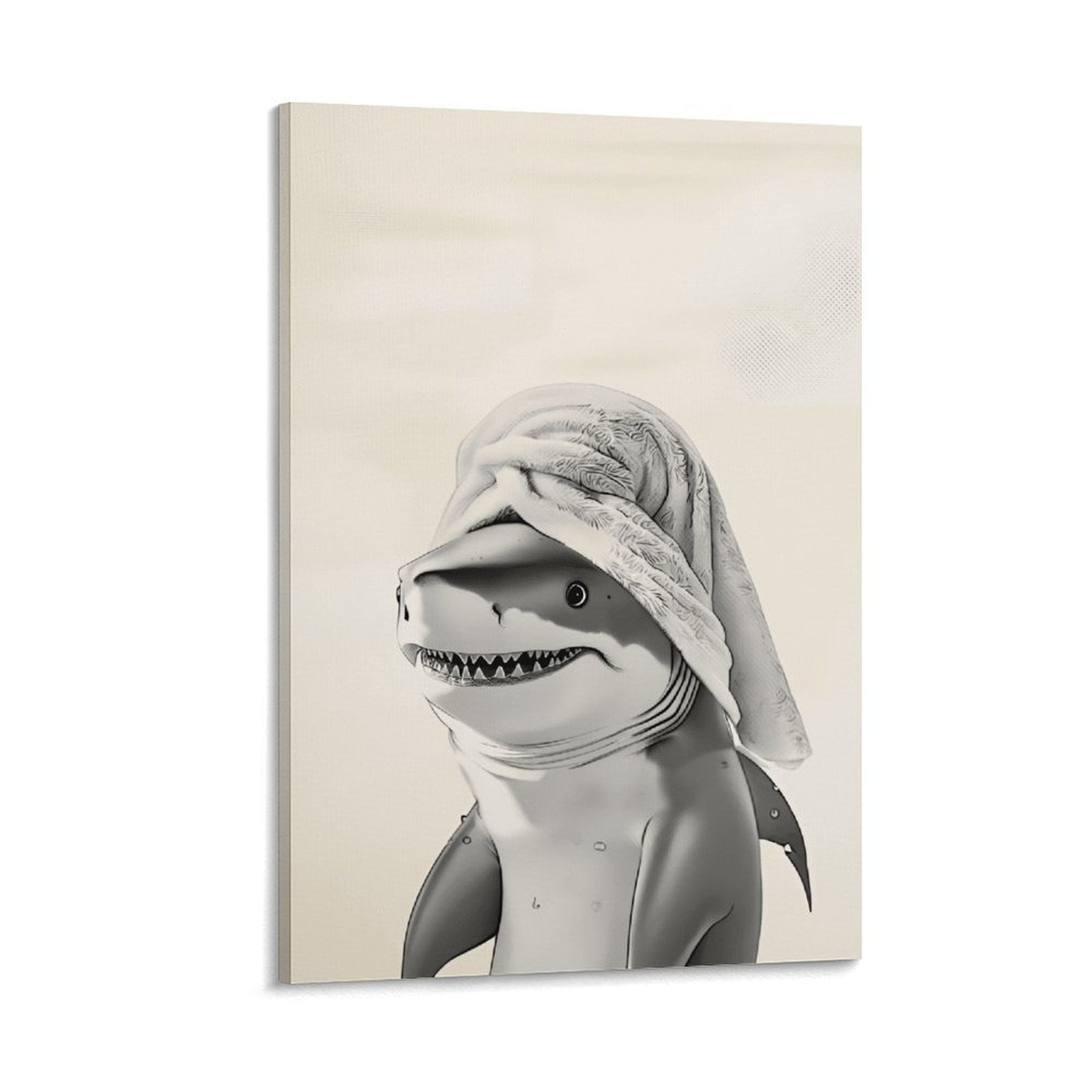 Bathroom Wall Art Funny Shark Bathroom Wall Art, 12x16 Inch Linen ...