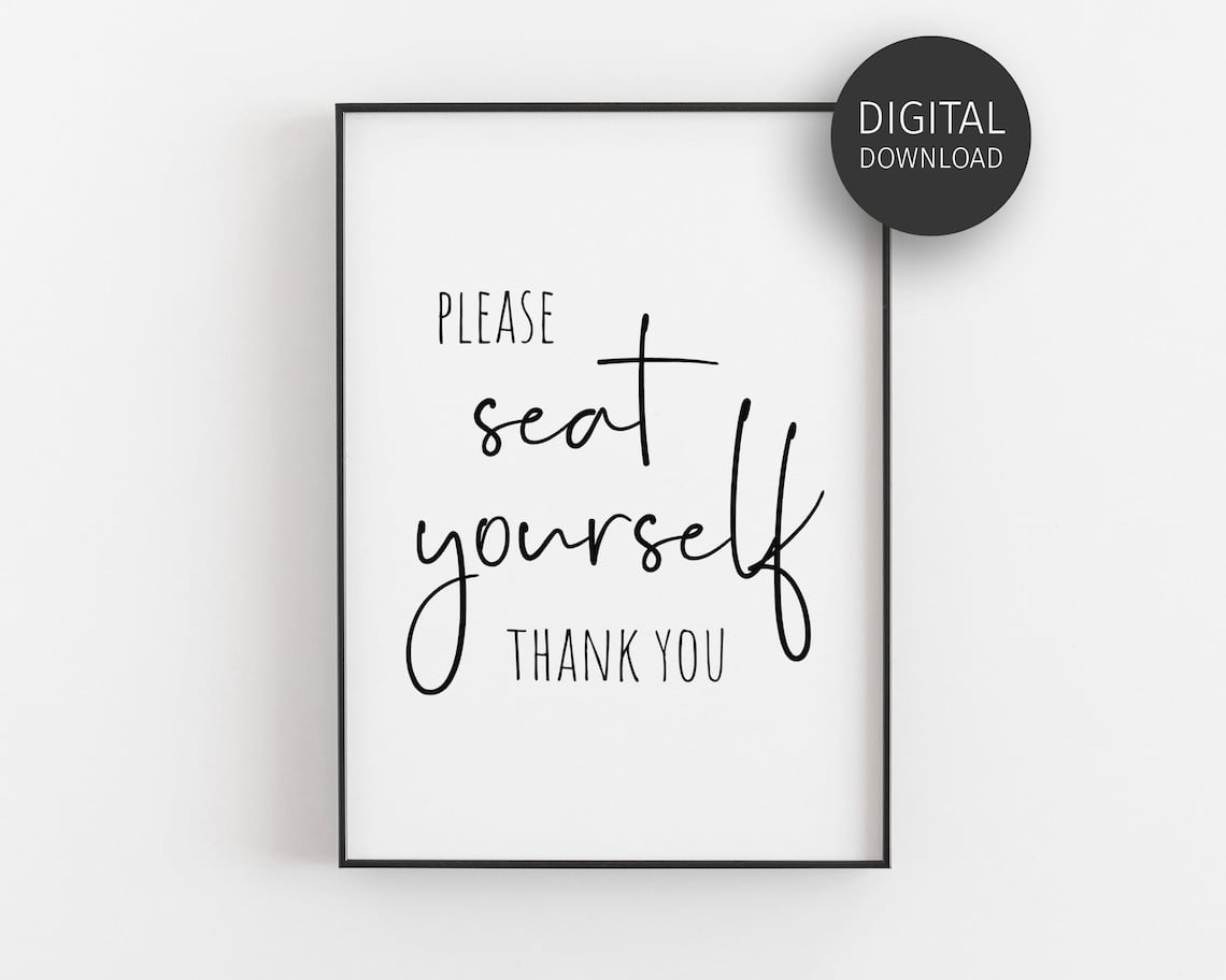 Bathroom Wall Art, Please Seat Yourself, Bathroom Decor, Downloadable ...
