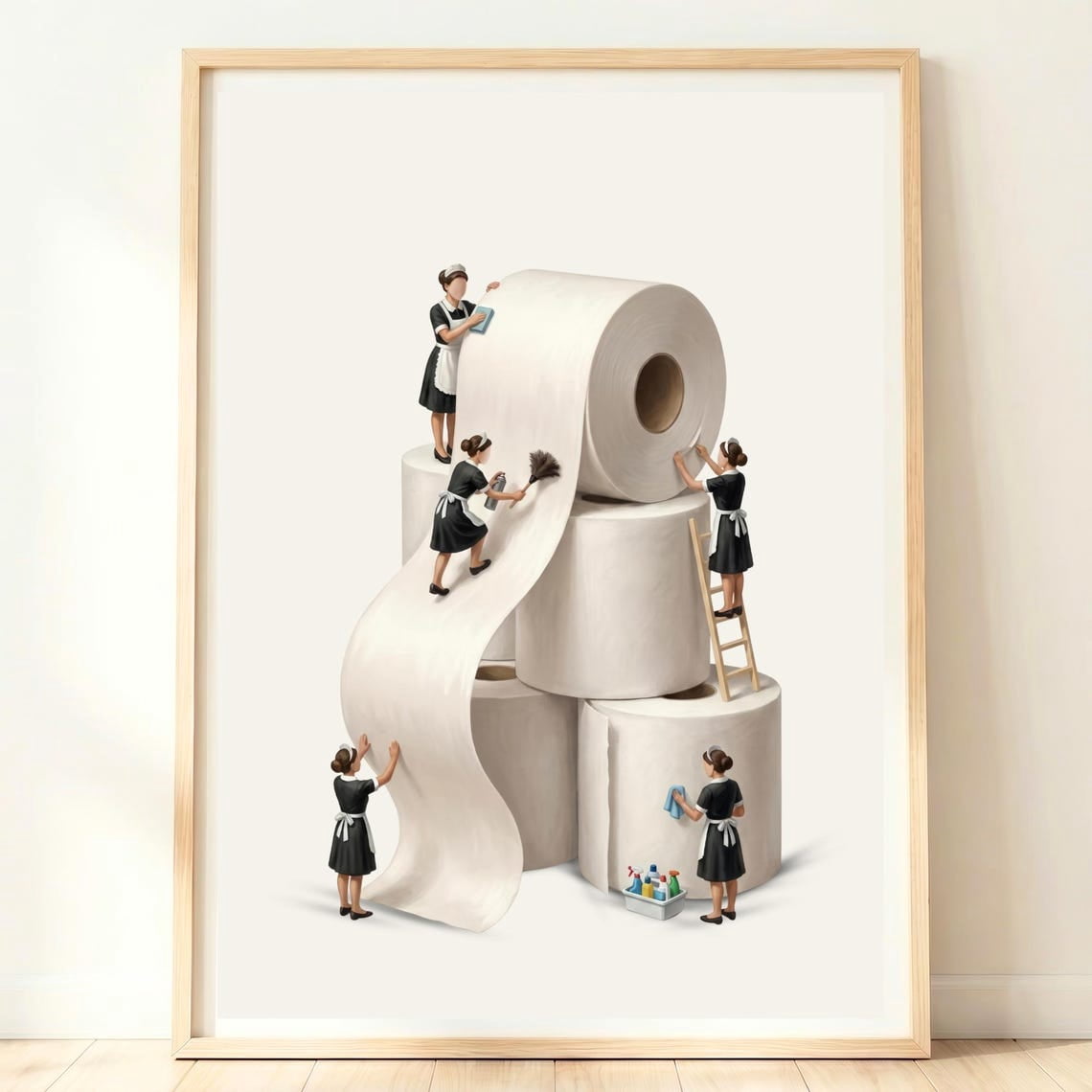 Bathroom Wall Art, Toilet Roll Decor, Minimal Bathroom Artwork, Modern ...
