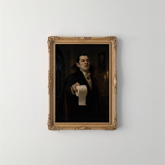 Bathroom Wall Art Vampire Toilet Paper Poster Gothic Halloween Decor ...