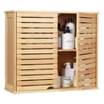 Bathroom Wall Cabinet, Bamboo 2-Tier Over Toilet Storage Organizer ...